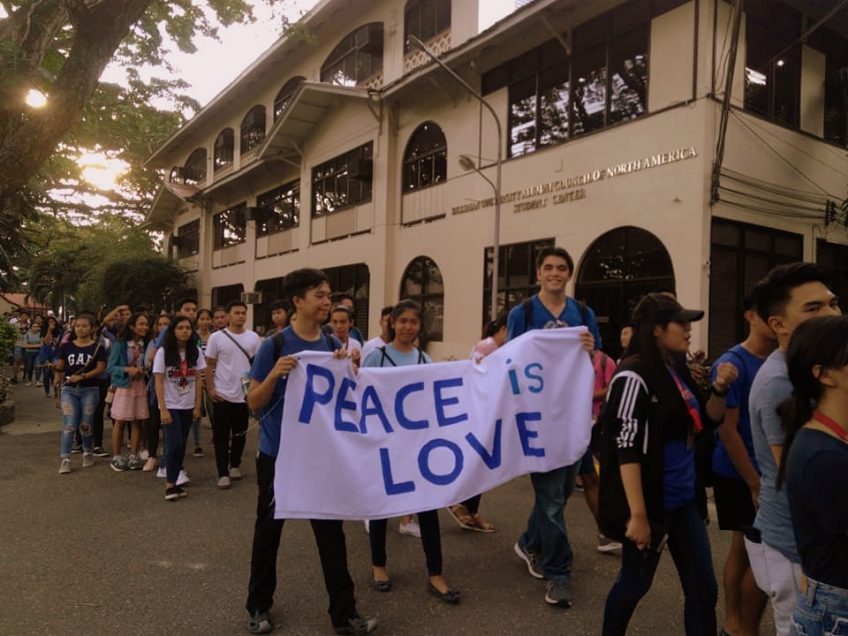 Senior High students join peace parade | Silliman University
