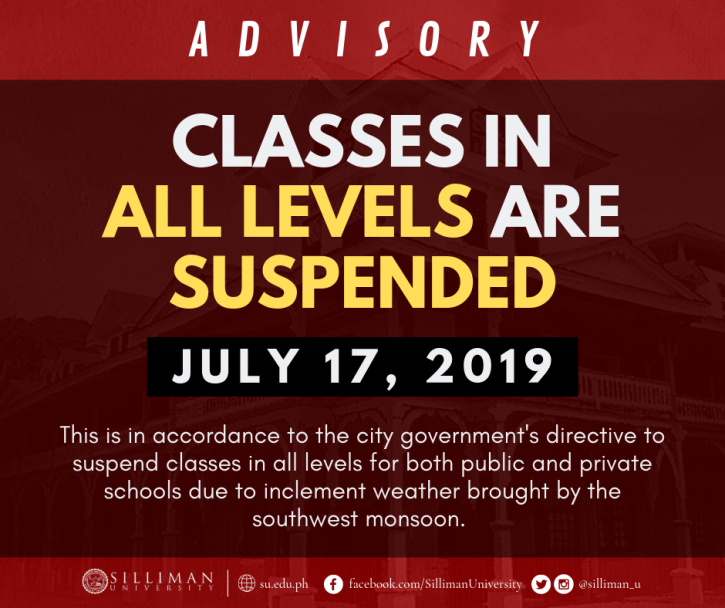 CLASSES IN ALL LEVELS ARE SUSPENDED | Silliman University