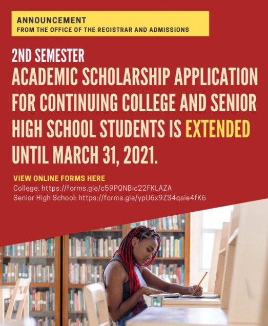 Announcement: Application for Academic Scholarship Extended | Silliman ...