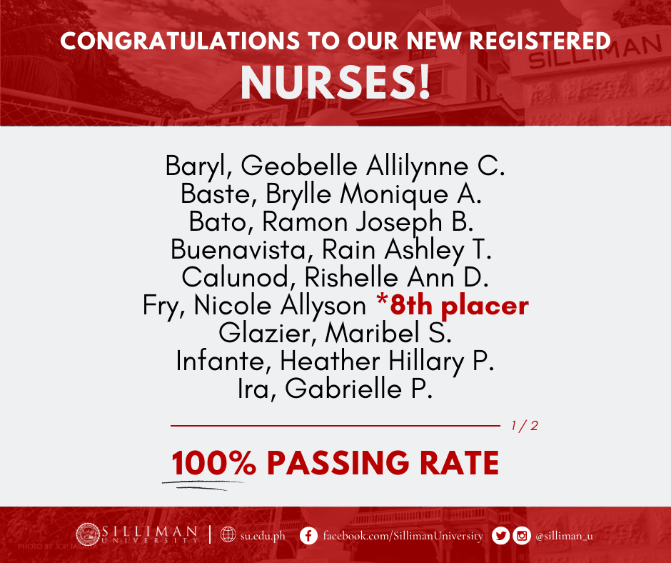 SU produces 3 top-notchers, gets 100% passing rate in Nursing exam ...