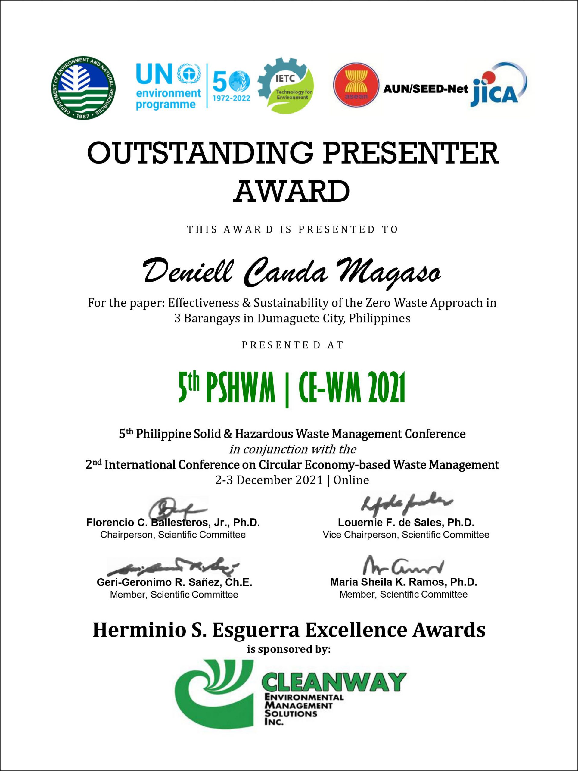 SU grad recognized at National Solid Waste Conference for waste ...