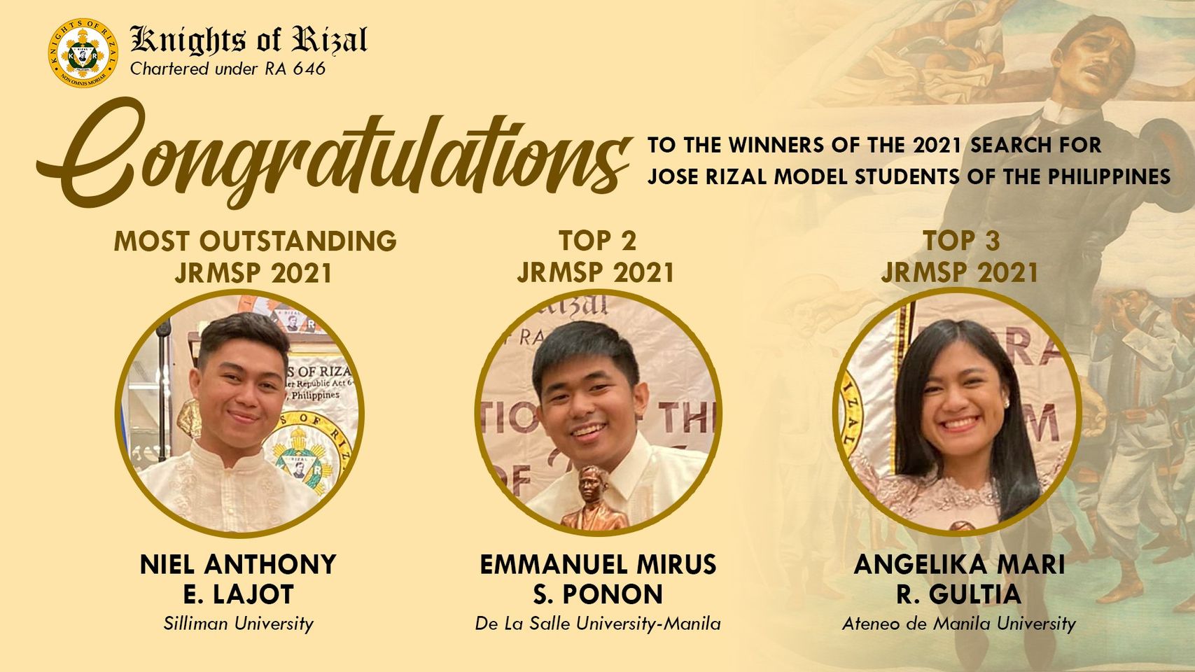 CMC student named Most Outstanding Jose Rizal Model Student of the ...
