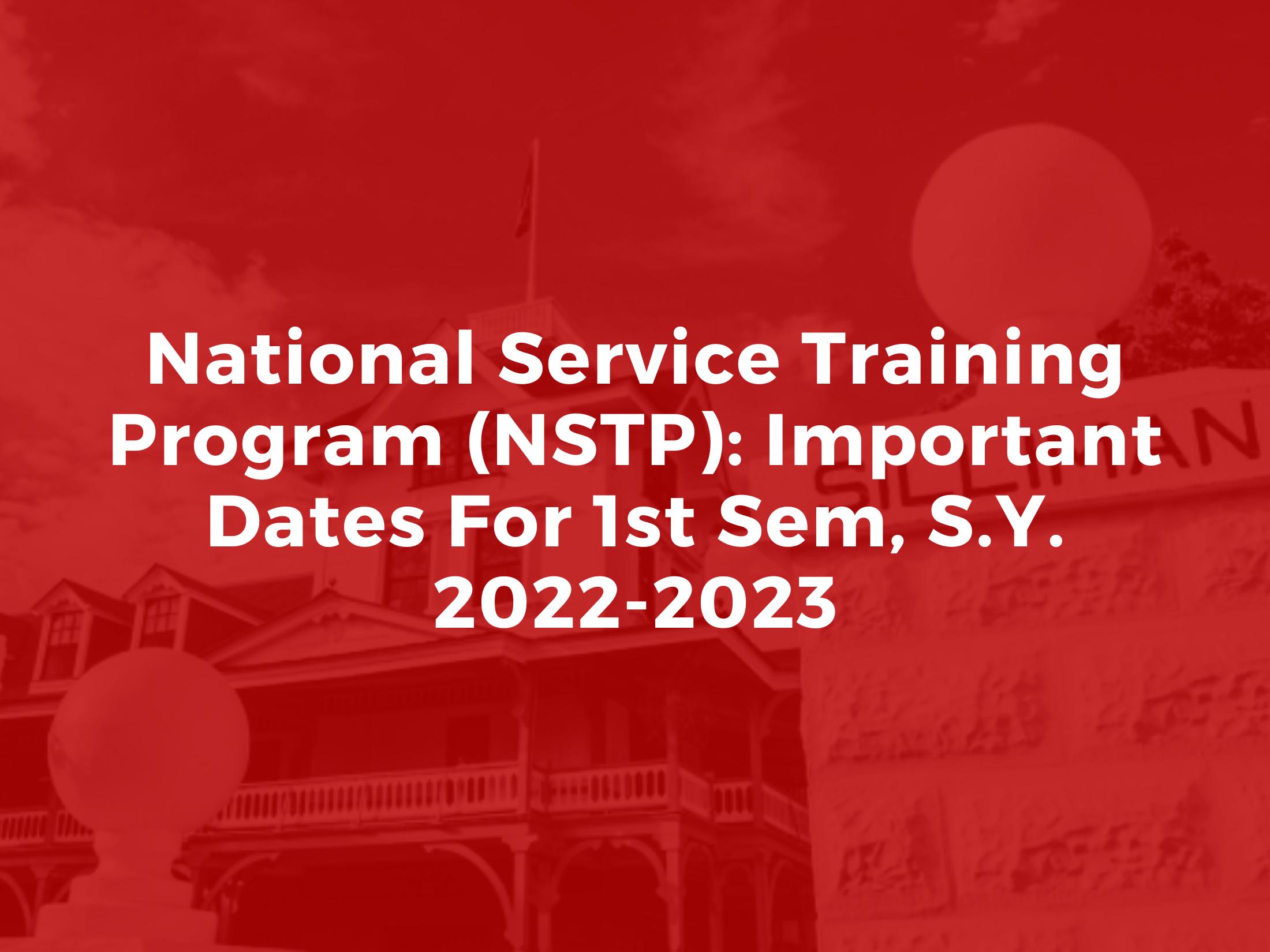 Announcement National Service Training Program NSTP Important Dates