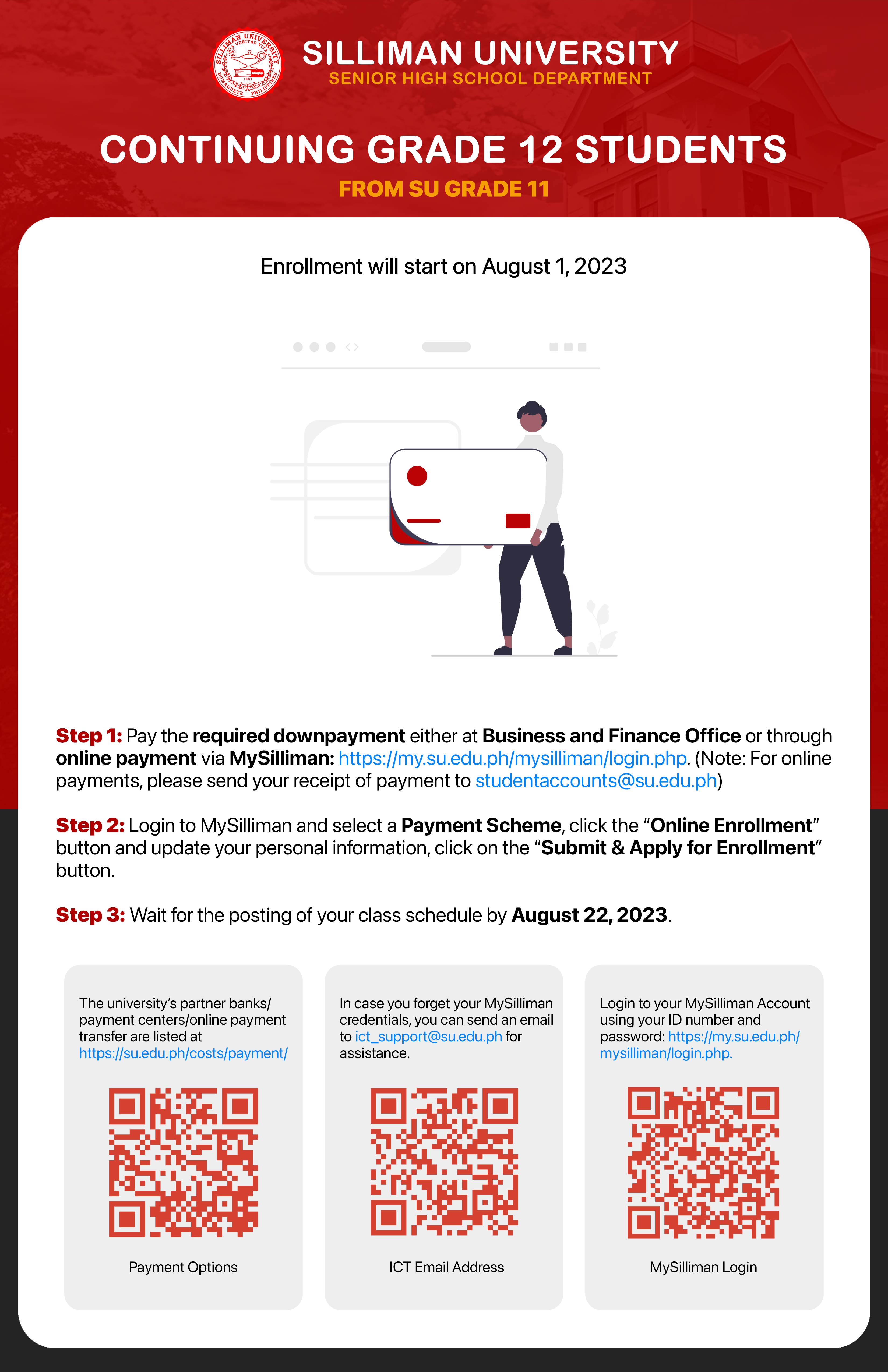 Senior High School Admission Requirements & Enrollment Procedures | Silliman University